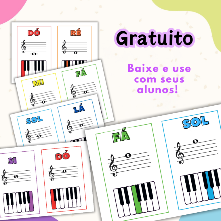 Cards nota e tecla clave de Sol PDF – Musicalizando Kelly ...
